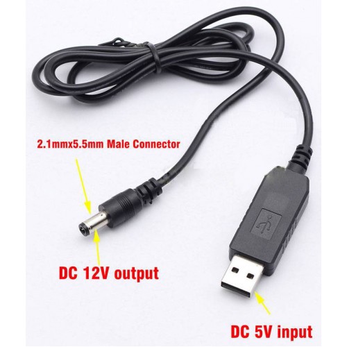 USB DC 5V to DC 12V Step-up Module Converter. 2.1 x 5.5mm Male Connector