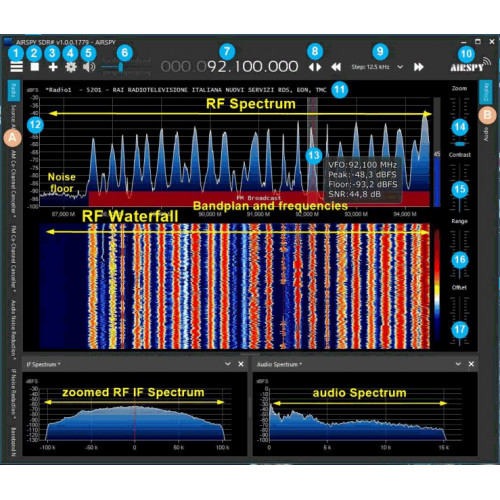 RSP1 Msi2500 Msi001 MSI-SDR Software Defined Radio Receiver 10kHz-2GHz ...